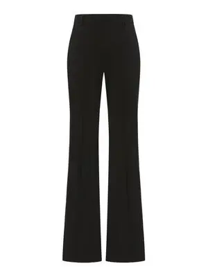 Sportmax Flared Trousers In Pure Natural Stretch Wool - Black