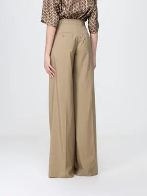 Max Mara High-waisted Silk And Cotton Blend Palazzo Trousers - Brown