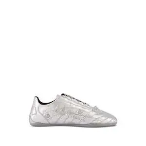 Balenciaga Metallic Effect Studded Trainers - Silver
