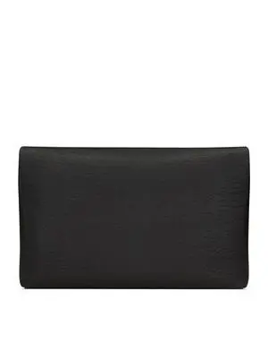 Saint Laurent Cassandre Large Lambskin Envelope Pouch - Black