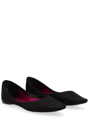 Saint Laurent Crepe Satin Ballerina Lou - Black