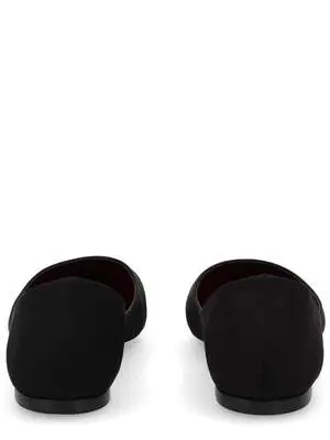 Saint Laurent Crepe Satin Ballerina Lou - Black