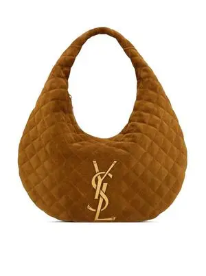 Saint Laurent Icare Quilted Suede Hobo Bag - Multicolor