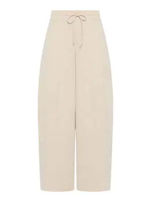 Max Mara Barrel-leg Technical Cotton Jersey Trousers - Cream