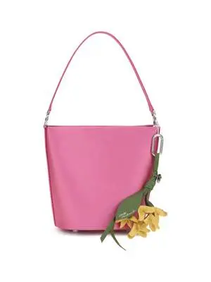 SELF-PORTRAIT Satin Bucket Bag - Pink