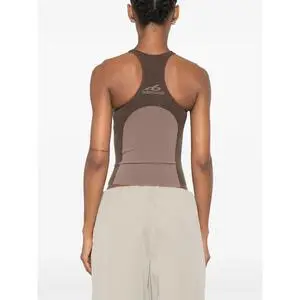 Balenciaga Stretch Paneled Logo Tank Top - Brown