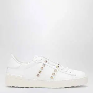 Valentino Garavani Leather Rockstud Zip Card Holder - White
