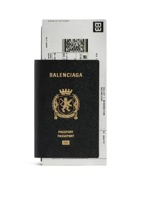 Balenciaga 1-card Long Passport Wallet - Black