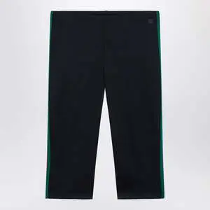 Gucci Ribbed Cotton Jersey Pants With Web Japan - Blue