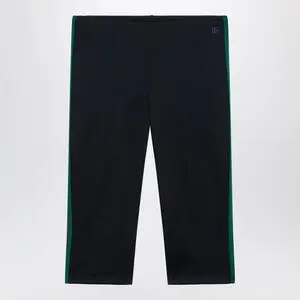 Gucci Ribbed Cotton Jersey Pants With Web Japan - Blue