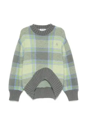 Attico Checked Wool Crewneck Sweater - Multicolor