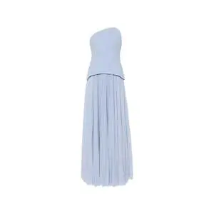 Solace London Pleated Peplum Evening Dress - Blue
