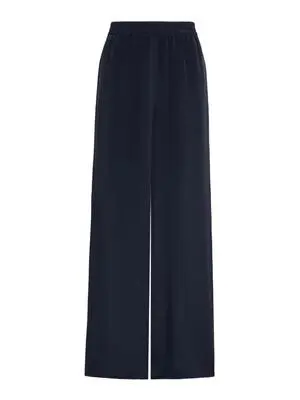 Max Mara Soft Trousers In Heavy Silk - Blue