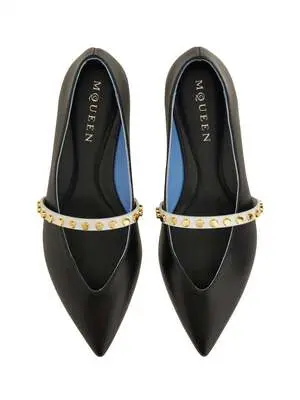 Alexander McQueen Leather Ballerina - Black