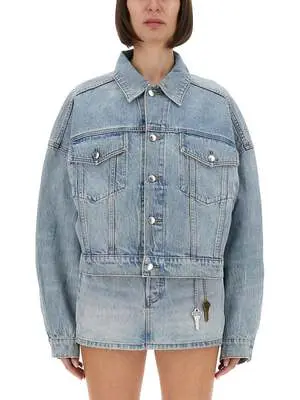 Alexander Wang Denim Clip-on Trucker Jacket - Blue