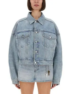 Alexander Wang ALEXANDER WANG Denim Clip-On Trucker Jacket Blue
