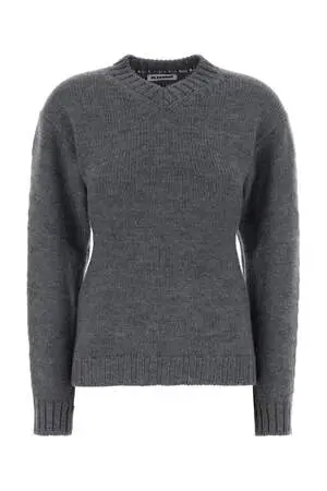 JIL SANDER Grey Wool Sweater - Gray