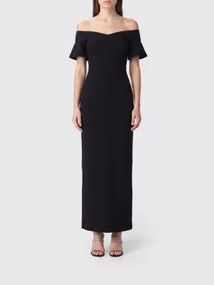 Solace London Off-the-shoulder Ruffle Midi Dress - Black
