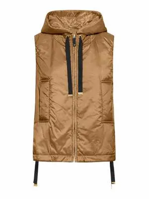 Max Mara Padded Vest With Hood In Waterproof Canvas - Multicolor