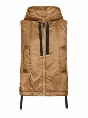 Max Mara Padded Canvas Vest With Hood - Multicolor