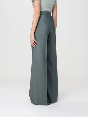 Max Mara Giallo Wide-leg Wool Blend Trousers - Green