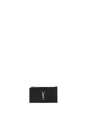 Saint Laurent Leather Cardholder - Black