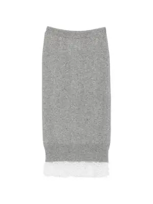 ERMANO SCERVINO Ermanno Scervino Cashmere Midi Skirt - Multicolor