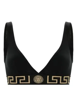 Versace Versace Women Greca Border Triangle Bralette Black