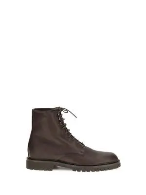Brunello Cucinelli Hammered Leather Ankle Boots - Brown