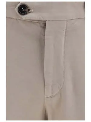 Brunello Cucinelli Dyed Cotton Tailored Pants - Cream