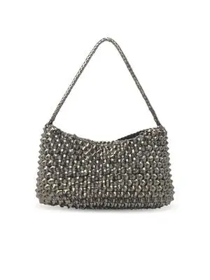 Dragon Diffusion Woven Leather Shoulder Bag - Silver