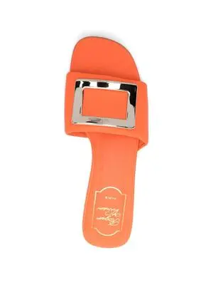 ROGER VIVIER Leather Flat Sandals - Multicolor