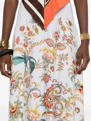 Etro Long Floral Semi-circle Skirt
