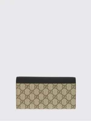 Gucci Gg Marmont Leather And Gg Supreme Fabric Wallet