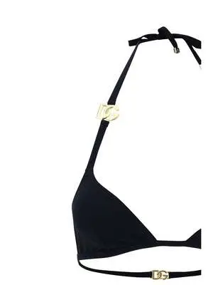 Dolce & Gabbana Triangle Bikini With Gold Plaque