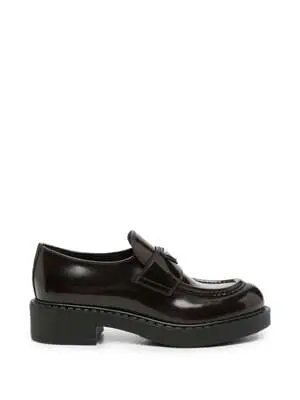 Prada Chocolate Leather Loafers - Multicolor