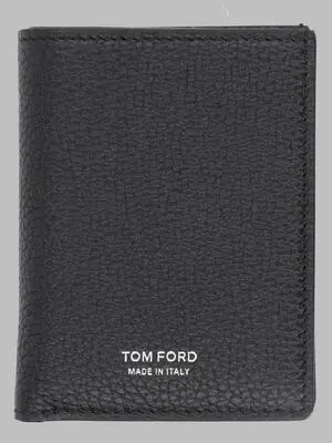 TOM FORD Portacarte Pieghevole In Pelle Fiore - Black