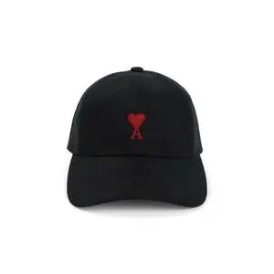 AMI Paris Cotton Baseball Cap - Black