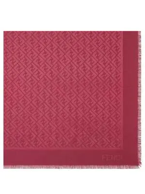 Fendi Ff Silk And Wool Shawl - Red