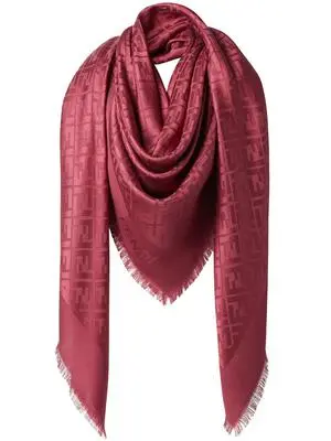 Fendi Ff Silk And Wool Shawl - Red