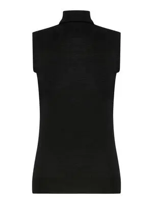 Sportmax Sleeveless Top In Pure Wool - Black