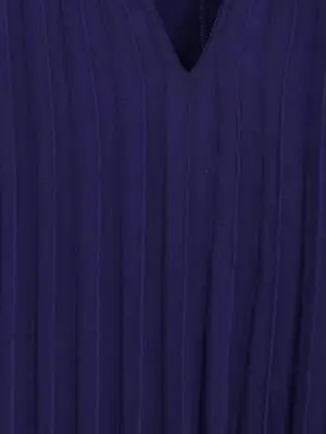 Max Mara Pleated Dress With Belt - Blue