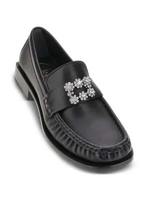 ROGER VIVIER Viv Moc Strass Leather Loafers - Multicolor