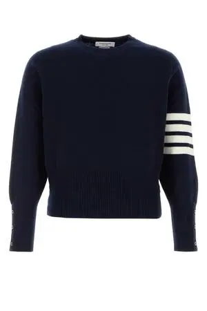Thom Browne Navy Cashmere Sweater - Blue