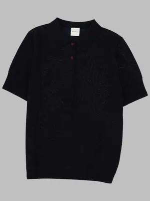 Paul Smith Merino Wool Short Sleeve Polo Shirt - Blue