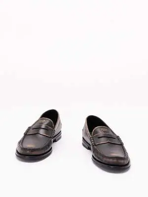 Prada Antiqued Leather Loafers - Multicolor