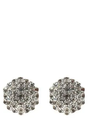 SELF-PORTRAIT Crystal Flower Earrings - Silver