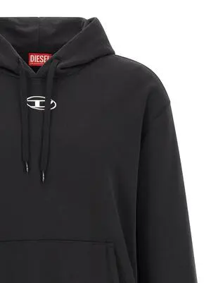 DIESEL® S-norm-hood-iod Cotton Hoodie - Black