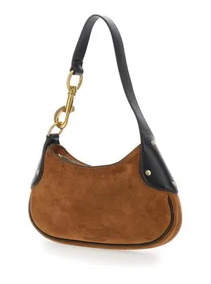 Mulberry Hackney' Brown Shoulder Bag With Logo Embossed On The Front In Suede For - Multicolor