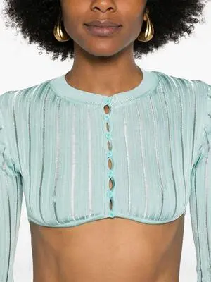 Alaïa Viscose Cropped Cardigan - Multicolor